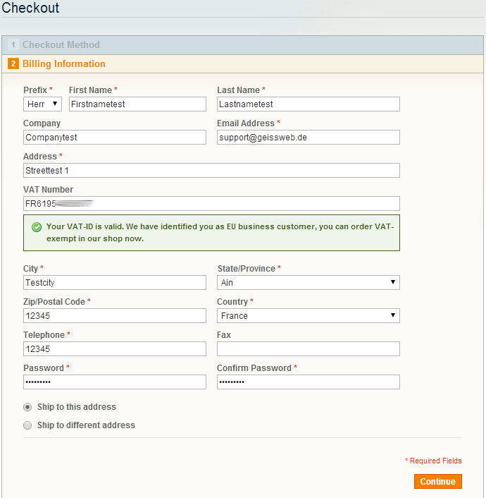 USt.-ID Validierung - EU VAT Enhanced für Magento ||GEISSWEB|